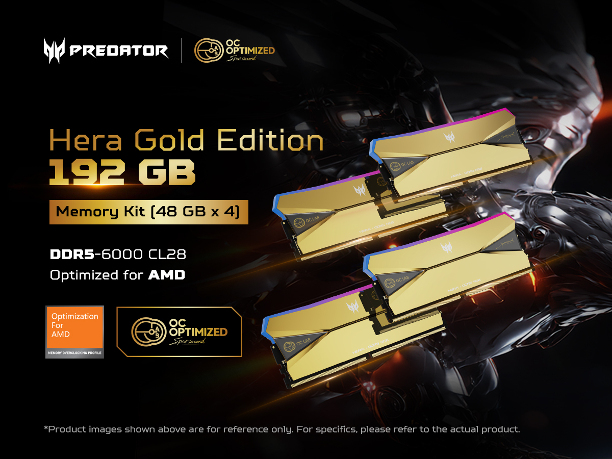Predator Hera Gold Edition 192 GB DDR5 Kit | High-Speed CL28 Memory